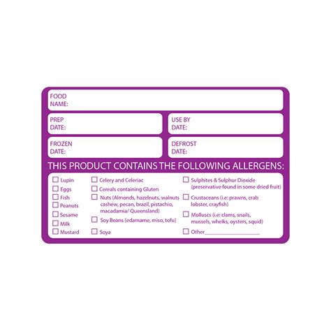 Allergen Date Info Labels Jc Catering And Bar Supplies
