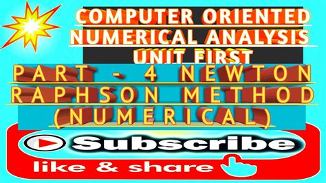 Part 4 Newton Raphson Method Numerical Youtube