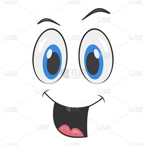 卡通脸与微笑的表情。卡通emoji性格。有趣的表情符号脸图标。