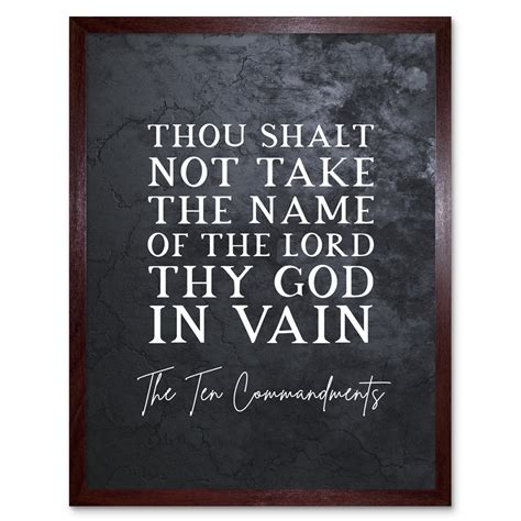 Ten Commandments Thou Shalt Not Take Name Of The Lord In Vain Christian