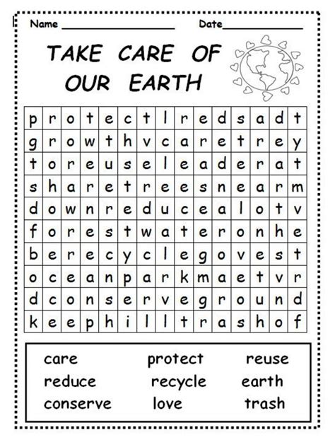 Caring For The Environment Worksheet