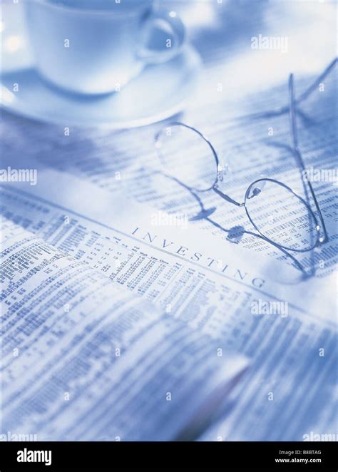 Fl4614 Bert Klassen Newspaper Stock Market Page Eyeglasses Coffee