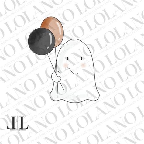 Ghost Holding Balloon Cookie Cutter Etsy