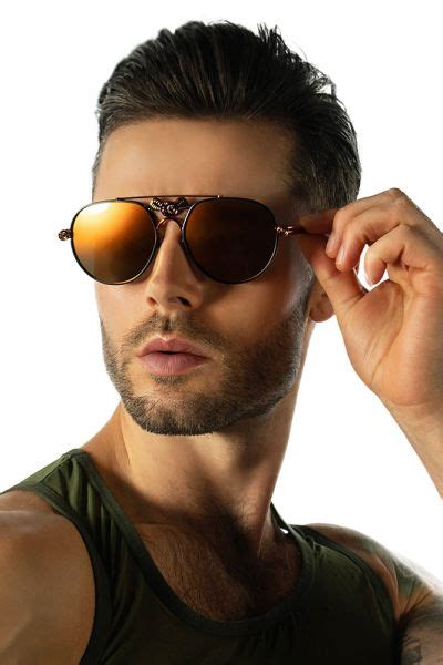 Orange Aviator Sunglasses Men Von Dutch Designer Shades