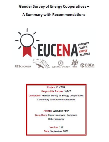 Gender Survey Of Energy Cooperatives A Summary With Recommendations