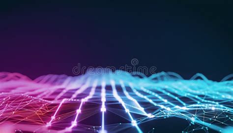 Digital Data Of Particle Wave And Network Connection Stock Illustration Illustration Of Blue