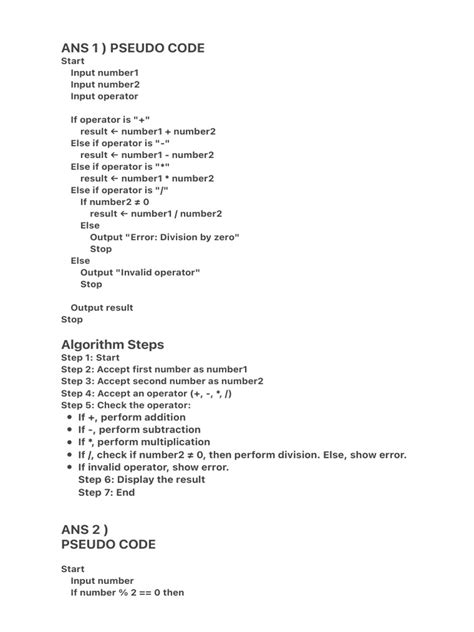 Pseudo Code For Basic Algorithms Pdf