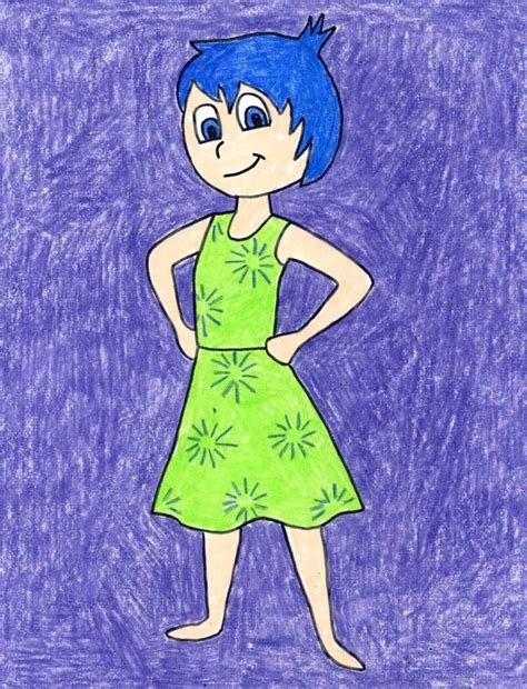 How To Draw The Inside Out Character Joy Step By Step