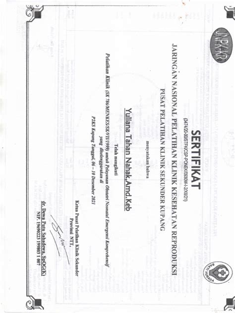 Sertifikat Ponek Bidan Itha Nahak Pdf