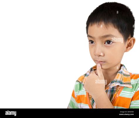 Thinking Boy Teen Ideas Handsome Content Isolated On White Human Face