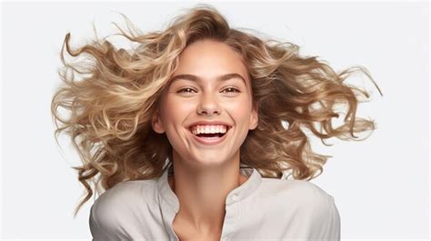 Premium Ai Image Portrait Of A Beauty Young Woman Smiling Cheerful