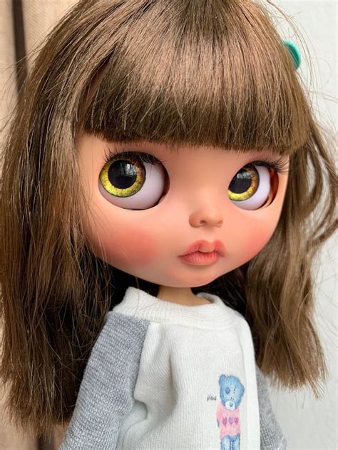 Custom Blythe Doll By Vikishopartl Sale Brown Hair And Beautiful Blue