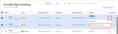 Exporting Variable Rate Seeding Vrs Recommendations Granular Insights