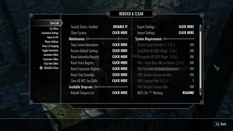 Toggle Animation List Is Blank Technical Support Sexlab Framework