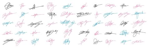 Premium Vector Handwritten Fake Scribble Signature In Ink Set Of