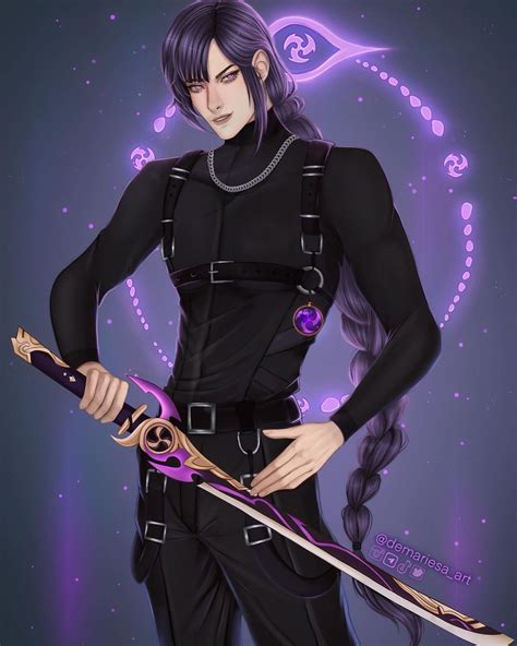 Hinahino Raiden Shogun Genshin Impact Highres Girl Armor Black My Xxx