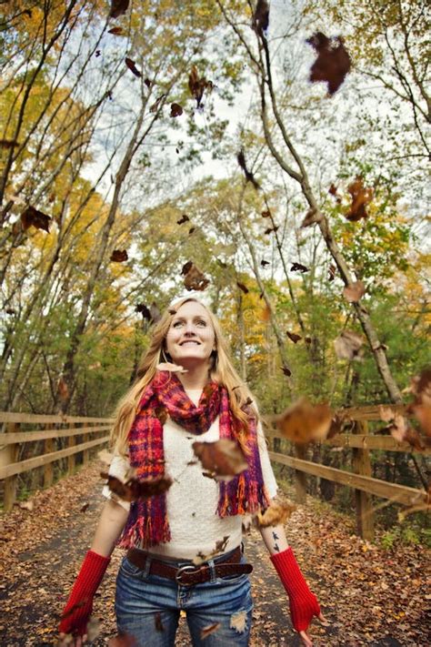 Fall Fun Girl Stock Image Image Of Female Fall Life 21658893