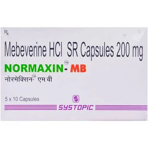 Normaxin Mb Mebeverine 200mg Capsule Sr At ₹ 130 Stripe Mebeverine Hydrochloride Tablet In