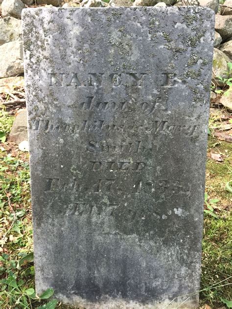 Nancy B Smith 1826 1833 Find A Grave Memorial
