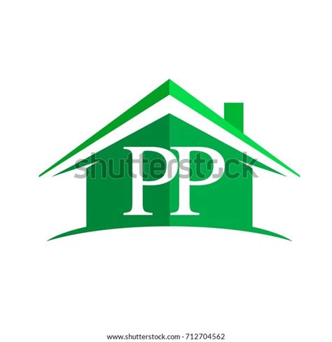 Initial Logo Pp House Icon Green Stock Vector Royalty Free 712704562