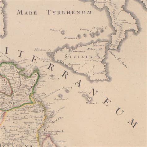 Philippe Buache Hand Colored Map Of Mediterranean Mid 18th Century Ebth