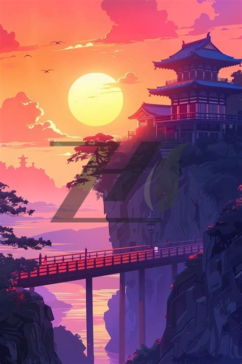 دانلود پس زمینه موبایل طرح منظره ژاپن دانلود رایگان فایل لایه باز
