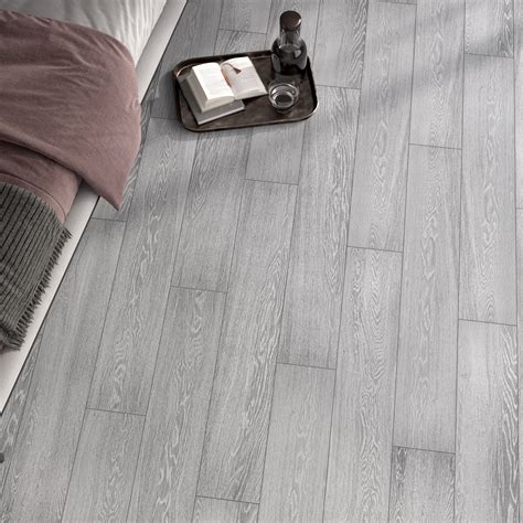 Turin Light Grey Wood Effect Matt Porcelain Tile Stone Deals