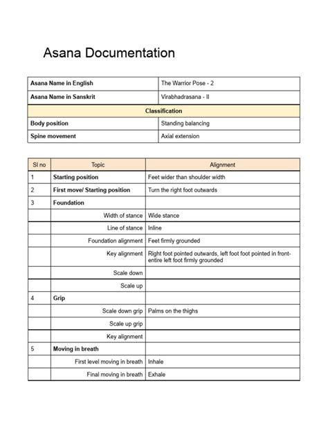 Asana Documentation Virabharasana 2 Pdf Wellness