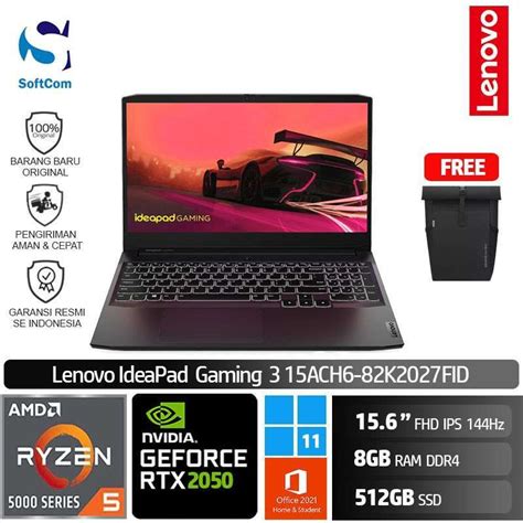Jual Lenovo Ideapad Gaming 3 7fid Laptop Gaming Ryzen 5 5500h 8gb 512gb Ssd Rtx2050 4gb 15 6
