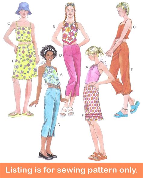 Girls Sewing Pattern Sew Tween Teen Clothes Clothing Tank Etsy