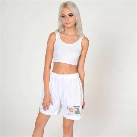 90s Sports Shorts White Cotton Shorts Gym Shorts Jogging Lounge 1