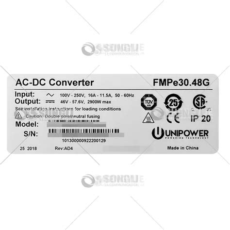 Unipower Telecom Power 48v2900w Rectifier Fmpe3048g Power Supply