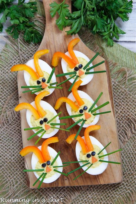 Easter Deviled Eggs Bunnies Running In A Skirt