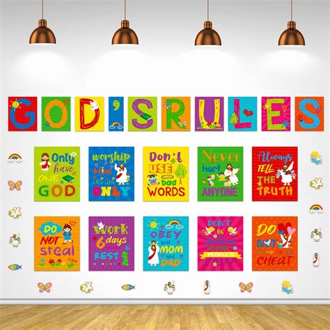 Harloon 52 Pcs Christian Bible Verse Posters For Classroom