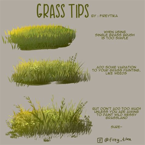 Grass Tips By Fireytika On Deviantart Tutoriais De Pintura Digital