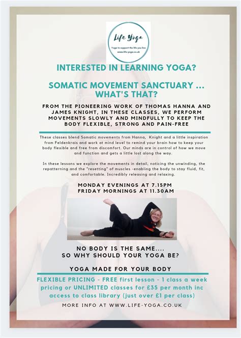 Somatic Movement Classes Life Yoga Sheffield