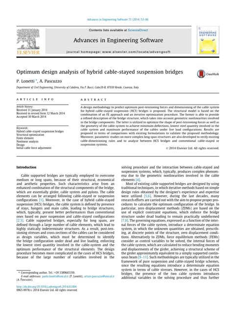 Design Analysis Of Hybrid Cable Stayed Suspension Bridges Pdf Pdf