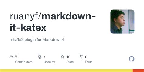 GitHub Ruanyf Markdown It Katex A KaTeX Plugin For Markdown It