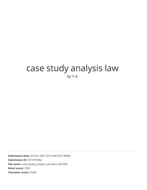 Solution Case Study Analysis Law 1 Studypool