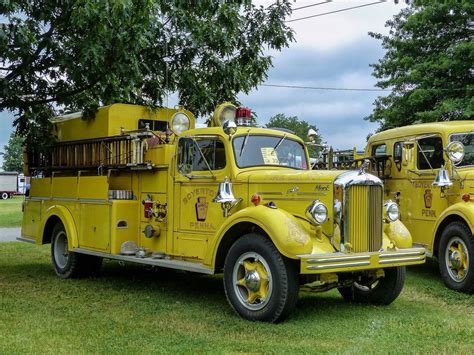 Yellow Fire Trucks At Atca Truck Show