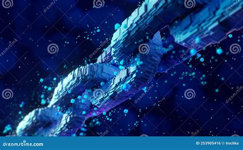 Chain In Blocks With Arrows Vector Blockchain Colored Icon