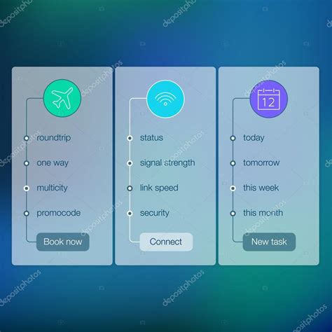 Modern User Interface Screen Template For Mobile Smart Phone Or Web Site Transparent Blurred