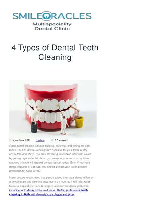 Ppt 4 Types Of Dental Teeth Cleaning Powerpoint Presentation Free