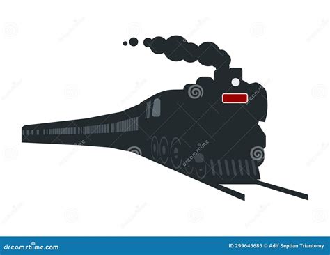 Silhouette Of Steam Locomotive Hauling Passenger Train Simple
