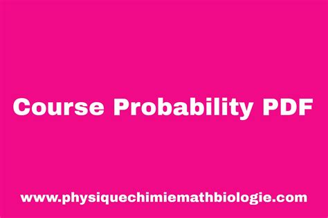 Course Probability PDF