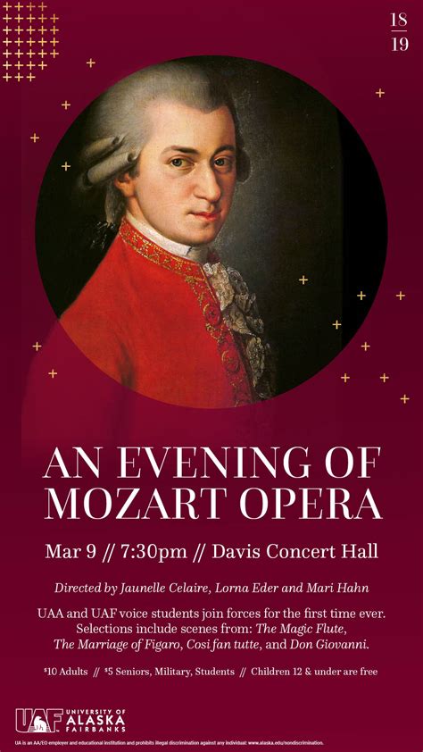 An Evening Of Mozart Opera Uaf News And Information