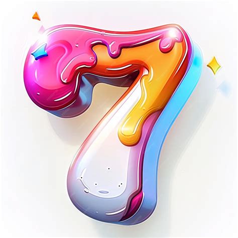 Premium Photo Numerical Number Seven In Creative Digital Art Style