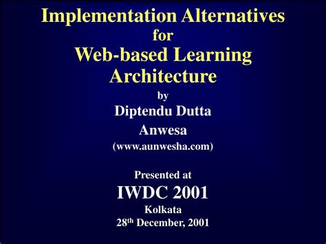 Ppt Implementation Alternatives For Web Based Learning Architecture Powerpoint Presentation