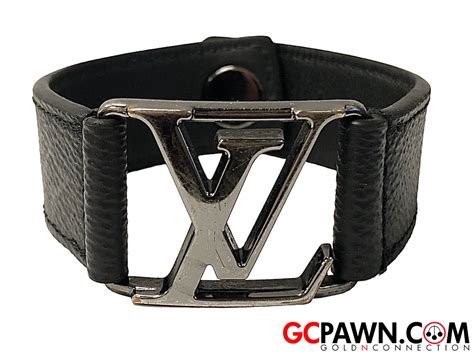 Louis Vuitton Monogram Stainless Steel And Damier Leather Bracelet