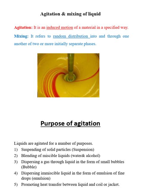 Agitation And Mixing Lecture Pdf Liquids Applied And
